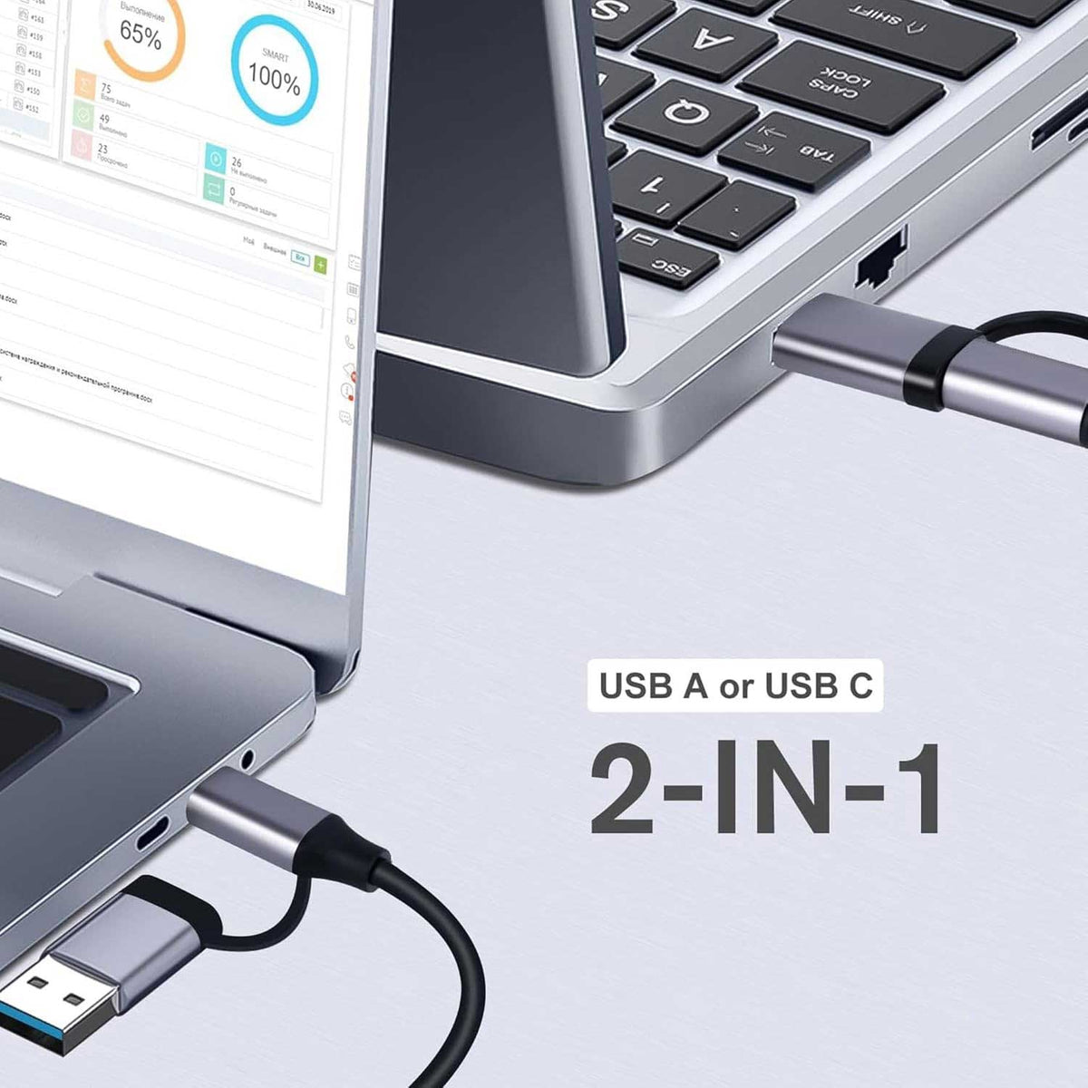 USB-C Adapter 4-in-1 Hub USB-A USB-C to USB-A Converter USB Splitter ...