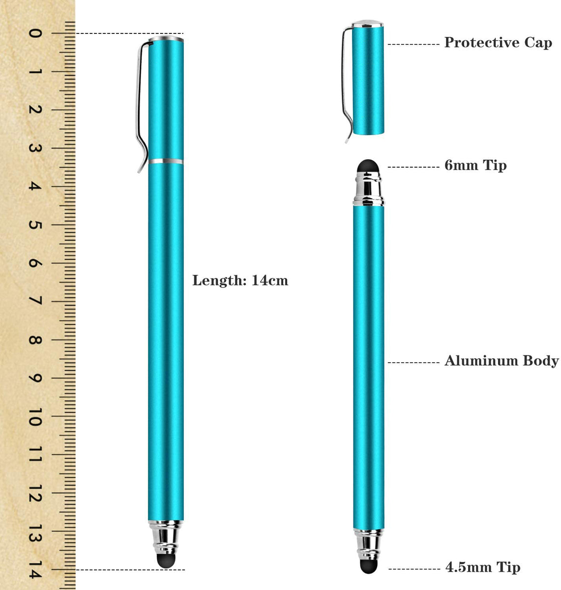 Stylus Touch Screen Pen Fiber Tip Aluminum Lightweight Blue - ZDZ50 – uzid