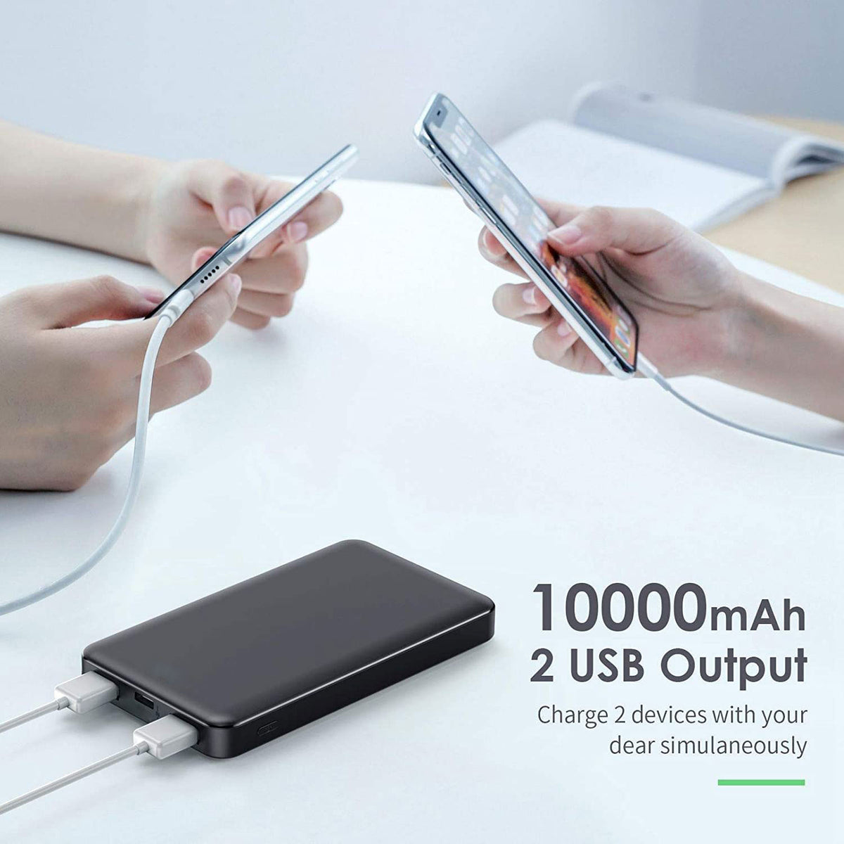 10000mAh Power Bank LED Display Backup Battery Portable Charger Slim 2 ...
