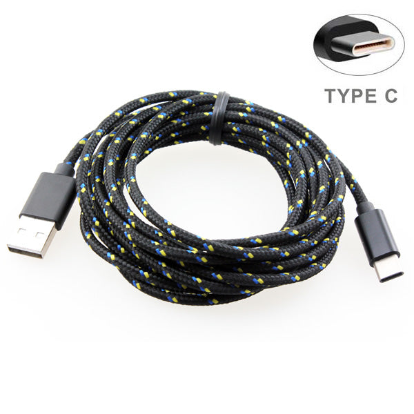 6ft and 10ft Long USB-C Cables Fast Charge TYPE-C Cord Power Wire Data ...